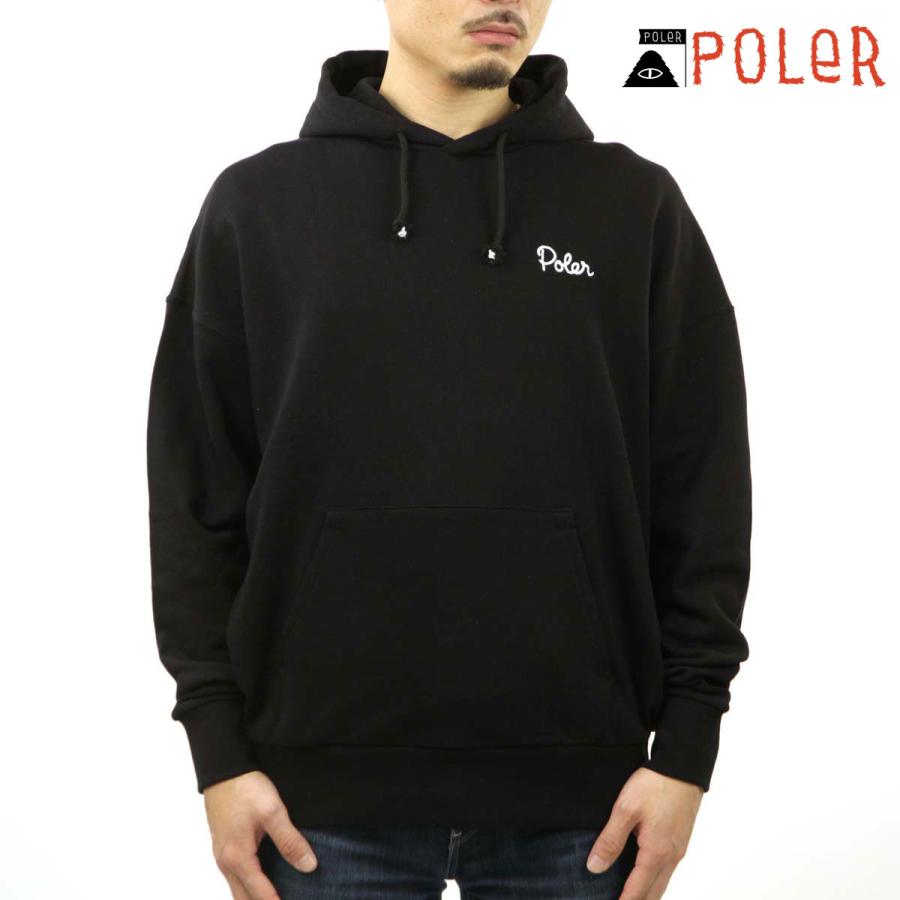 ポーラー メンズ パーカー 正規販売店 POLER ロゴ プルオーバー フーディー POLER EMB HOOD PULL PARKA 233MCV0059-BLK BLACK ...