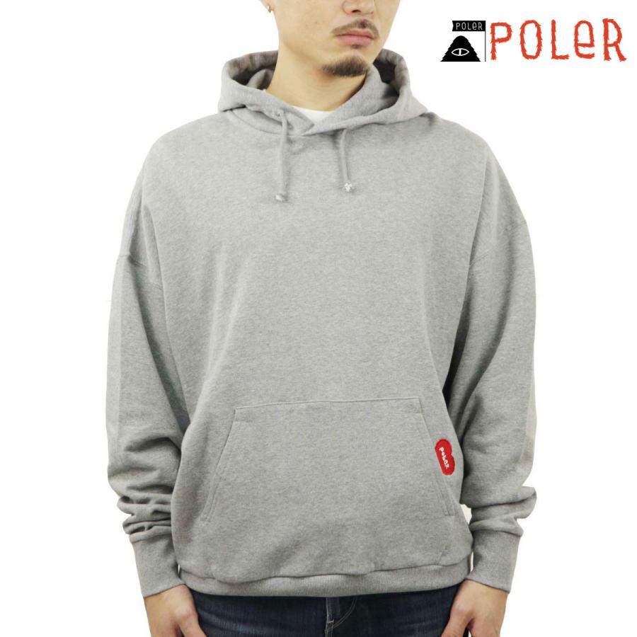 POLeR ポーラー メンズ パーカー 正規販売店 POLER ロゴ プルオーバー フーディー FURRY HEART HOOD PULL PARKA 233MCV0064-GRY GRAY ...