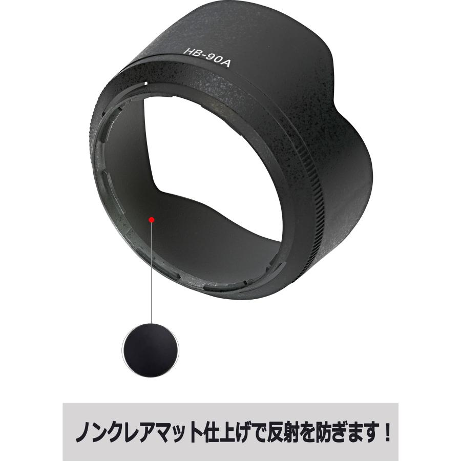 NinoLite HB-90A 用レンズフード + 62mm UVフィルター のセット、Z DX 50-250mm f/4.5-6.3 VR レンズ用、装着したままでもフィルターやレンズ ...