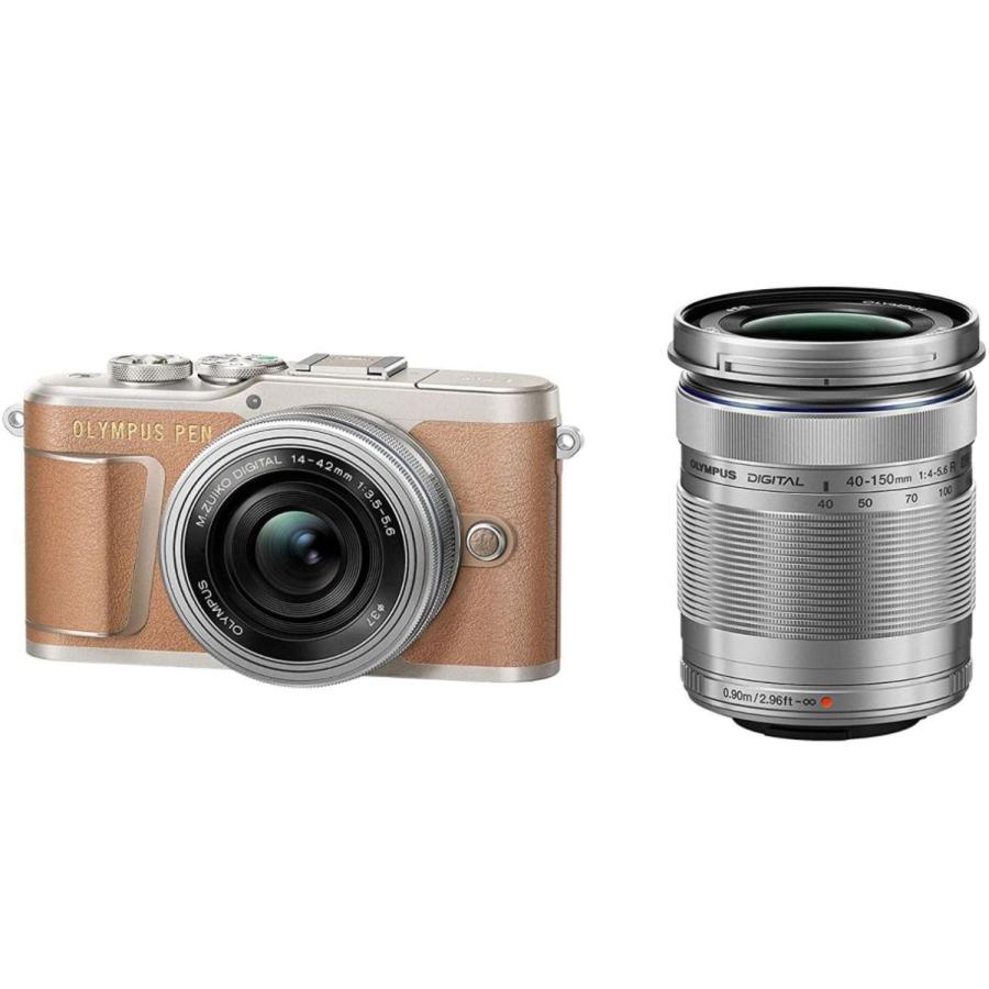 オリンパス OLYMPUS E-PL9 EZ ダブルズームキット ミラーレス一眼 中古 ブラウン スマホ転送 自撮り タッチパネル ...