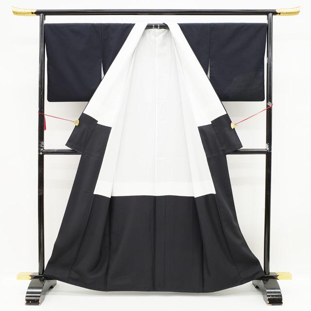 塩沢 訪問着 袷 着物 塩澤 伝統工芸士 西川治郎 塩沢亀甲絣 粋渋庵 黒 雪輪 中古 仕立て上がり 身丈165 裄68.5 Lサイズ みやがわ sb14337 :sb14337:特選 着物 ...