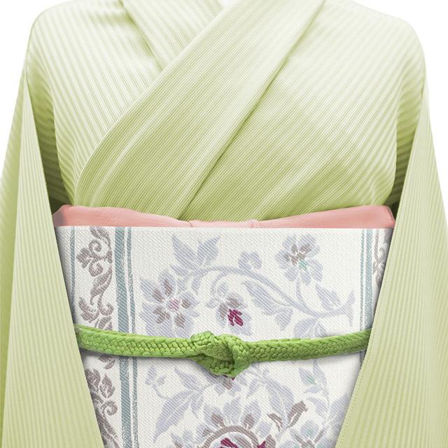名古屋帯 未使用 正絹 京都 西陣 弥栄織物 八寸 白 ホワイト 花 名古屋帯 未使用 正絹 京都 西陣 弥栄織物 八寸 白 ホワイト 花