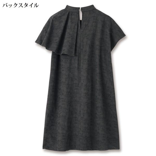 ジャカード織 タックフリルチュニック 大きいサイズ M L LL 3L : 京都通販 ミセスのファッション館 - 通販 - Yahoo!ショッピング