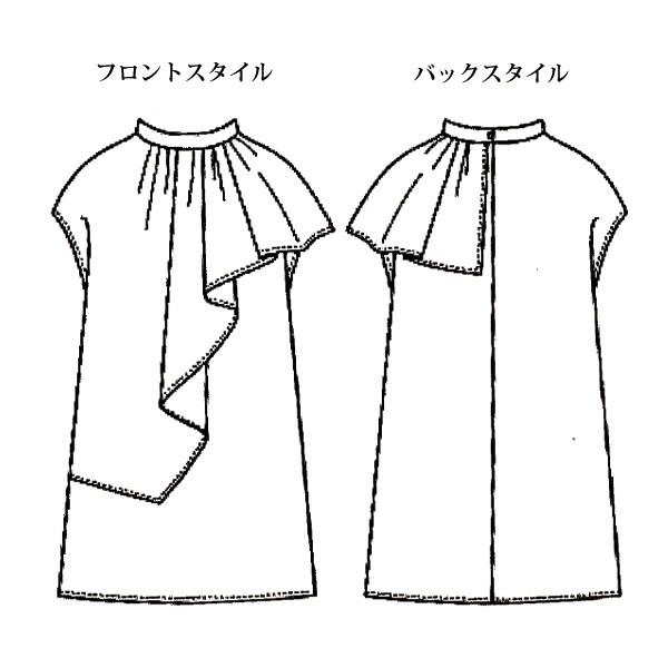 ジャカード織 タックフリルチュニック 大きいサイズ M L LL 3L : 京都通販 ミセスのファッション館 - 通販 - Yahoo!ショッピング