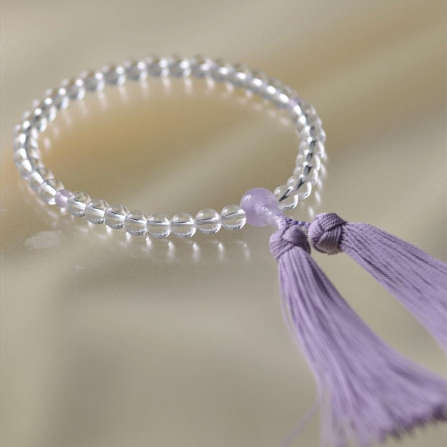 数珠 女性用【送料無料】御念珠 正絹 花かがり房【水晶×紫水晶】HK-117（片手）シルク : みやこ日和 - 通販 - Yahoo!ショッピング