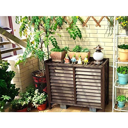 WORTH GARDEN 室外機カバー 木製エア コンカバー, 幅87x奥行35x高さ80cm (ダーク : ミヤマ商店Yahoo!ショップ - 通販 - Yahoo!ショッピング