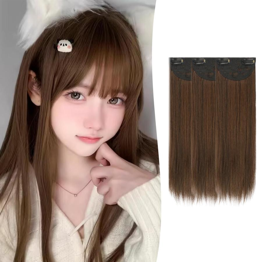 FESHFEN 襟足ウィッグ 3枚セット ロング ストレート40/50/60cm エクステ ワンタ : ミヤマ商店Yahoo!ショップ - 通販 - Yahoo!ショッピング