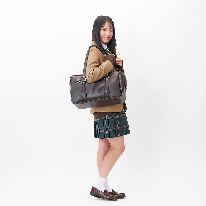 Jewelna Rose（ジュエルナローズ） スクールバッグ 合皮 レディース 通学 高校生 中学生 女子 ブラック ブラウン 黒 茶 1 ...