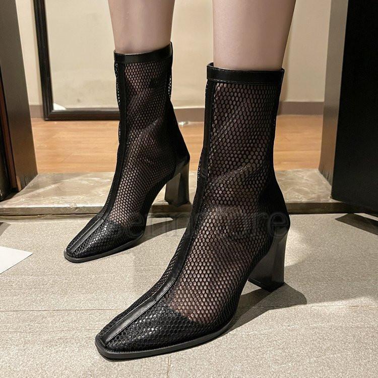 メッシュ ブーツサンダル 太ヒール レディース 夏サマーブーツ ハイヒール 8cm チャンキーヒール ショートブーツ 通気 美脚 ウエスタンブーツ : 宮田屋雑貨店 - 通販 - Yahoo ...