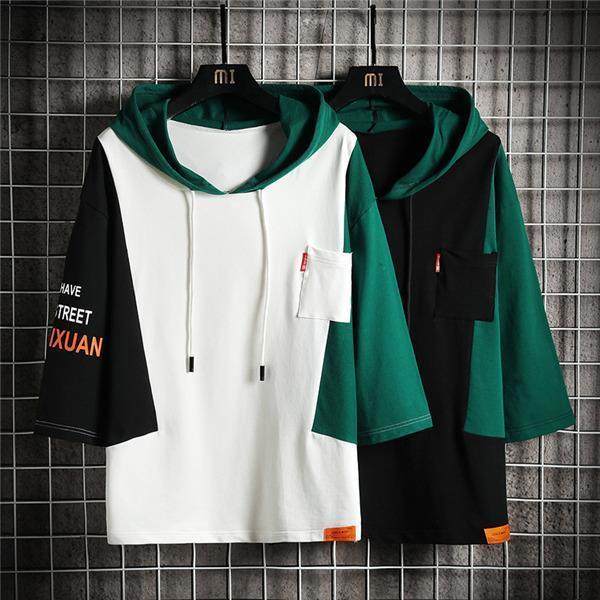 半袖パーカー メンズ 夏服 プルオーバー フード付き 7分袖 トップス カジュアル 切り替え 夏サマー 英字 通気性 おしゃれ 通学 通勤 20代 : 宮田屋雑貨店 - 通販 - Yahoo ...