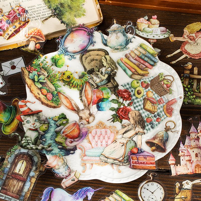 コラージュ素材 シール PET素材 アリス 人物ステッカー 人物 透明 コラージュ 花 女の子 petシール セット ジャンクジャーナル : MIYUU - 通販 - Yahoo!ショッピング