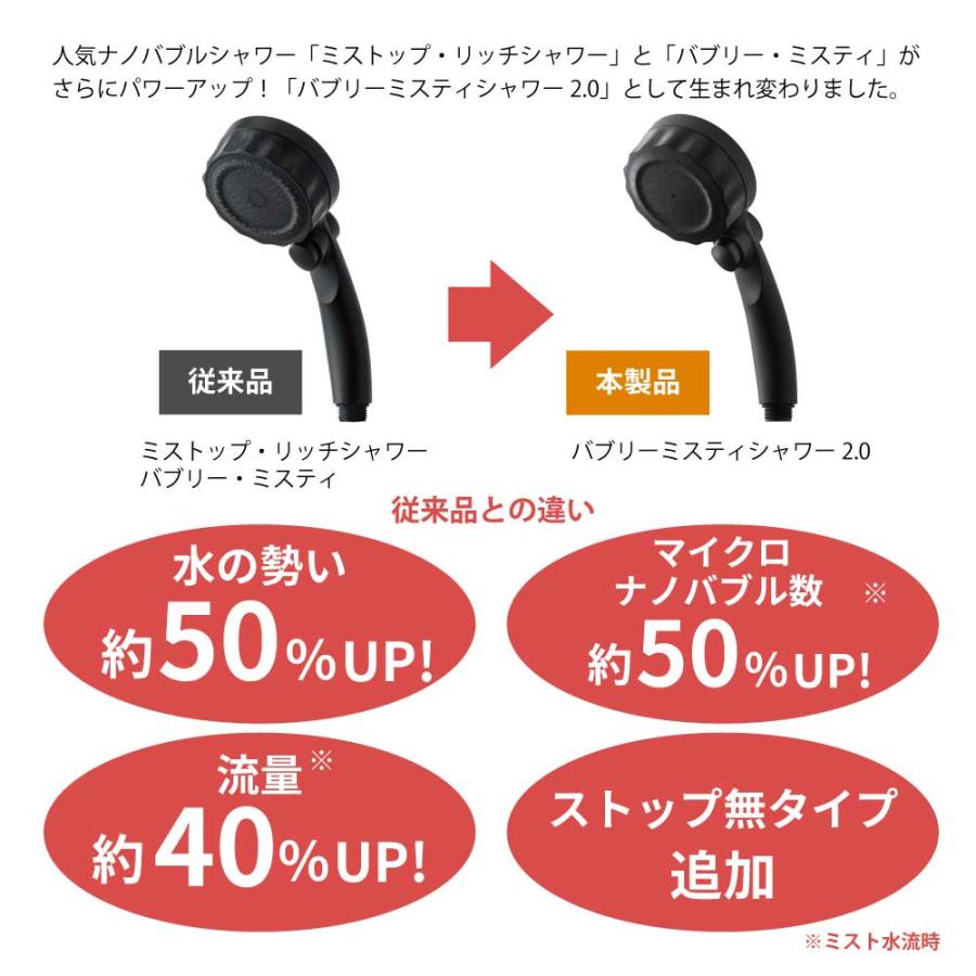 バブリーミスティシャワー 2.0 (マットブラック) ナノバブル ファインバブル 節水 手元止水 水生活製作所 MIZSEI 日本製 :SH23B:メーカー公式・MIZSEI Yahoo!店 ...