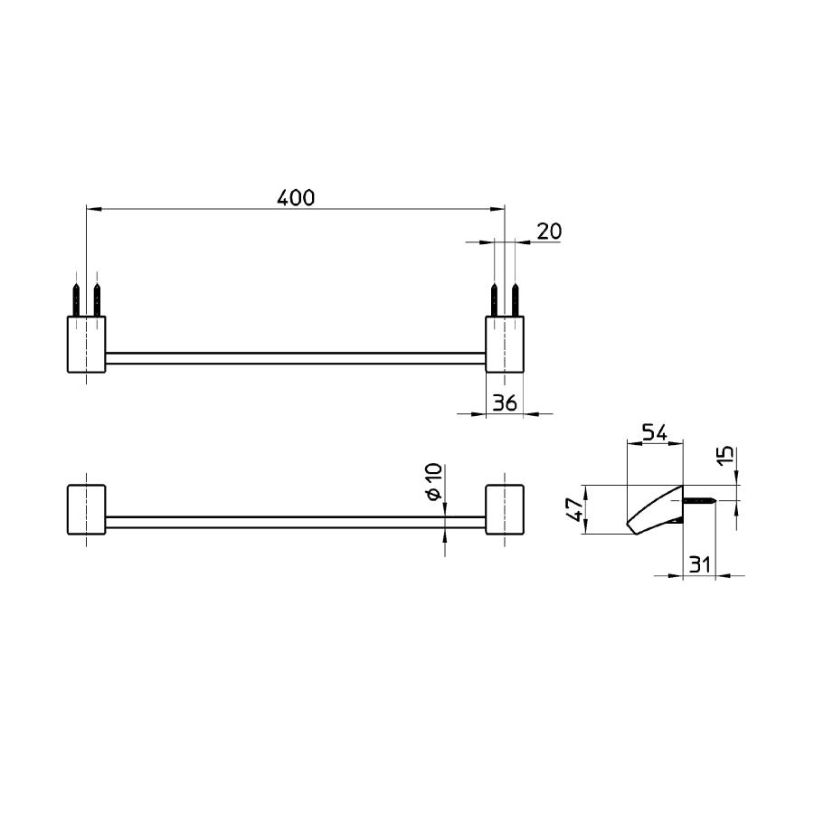 SANEI(サンエイ) タオル掛 アルミ製 長さ約400mm 取付用ねじ付き ホワイト W5711-W : 三潴屋 - 通販 - Yahoo!ショッピング