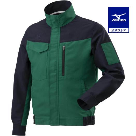 ミズノ　ワークジャケット(春夏向け) ［ユニセックス］ 3XL-8 83：ネイビー×ディープグリーン　F2JE218383 MIZUNO（ミズノ） ミズノ公式 ワークジャケット 春夏素材 メンズ