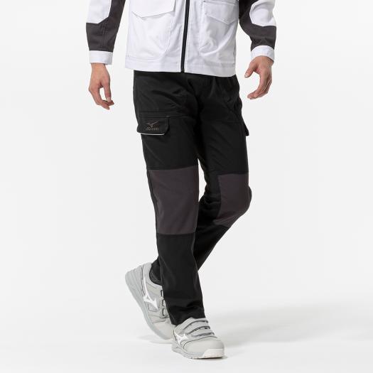 ミズノ　ワークパンツ(春夏素材)[ユニセックス] M 09：ブラック×チャコール　F2JF219409 MIZUNO（ミズノ） ミズノ公式 ワークパンツ 制電素材 ユニセックス