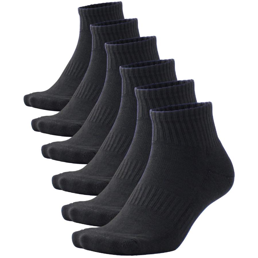 靴下 メンズ スポーツ ソックス 黒 白 スクールソックス ショート 学生 25-27cm/27-29cm 6足セット (黒, 25-27c : MKヤフー店 - 通販 - Yahoo!ショッピング
