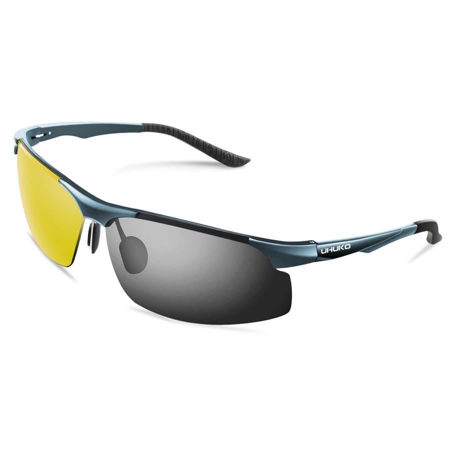 UHUKO 調光サングラス 夜間増光 偏光サングラス 昼夜兼用/快速調光/紫外線カット/超軽量紫外線感知 調光レンズ スポーツサングラスUV : MKヤフー店 - 通販 - Yahoo!ショッピング