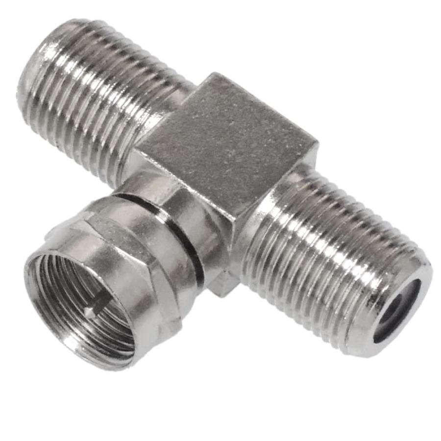 KAUMO アンテナ同軸ケーブル 3分岐 (メスx2 オスx1) 3端子 ネジ式 F型コネクタ T字型 : 20240420005722 ...