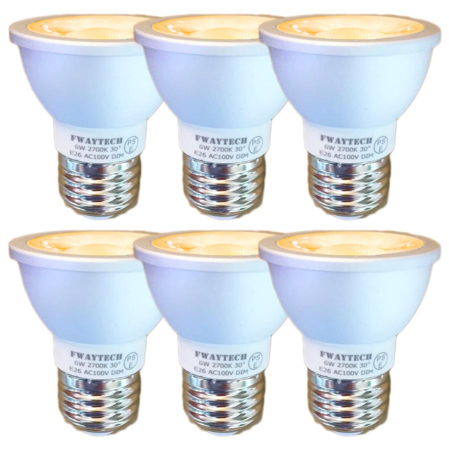 FWAYTECH LEDスポットライト E26 調光対応 6W 中角30度 ハロゲン電球50W?60W相当 レフ電球代替 密閉器具対応 (電 : MKヤフー店 - 通販 - Yahoo!ショッピング
