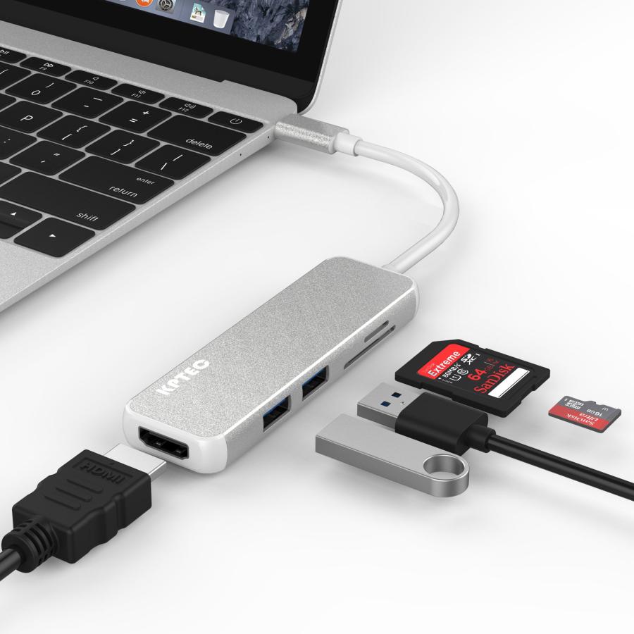 LINKWIN USB C ハブ Type-C Hub HDMIポート高速USB 3.0 SD & MicroSD カードリーダー 超薄 コ ...