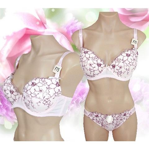 Cuteで可愛いさくら柄の刺繍をあしらった 爽やかピンク ブラ＆ショーツ 可愛い系 E75 A16 :MK7-16507-PK-E75:Mika-7 - 通販 - Yahoo!ショッピング
