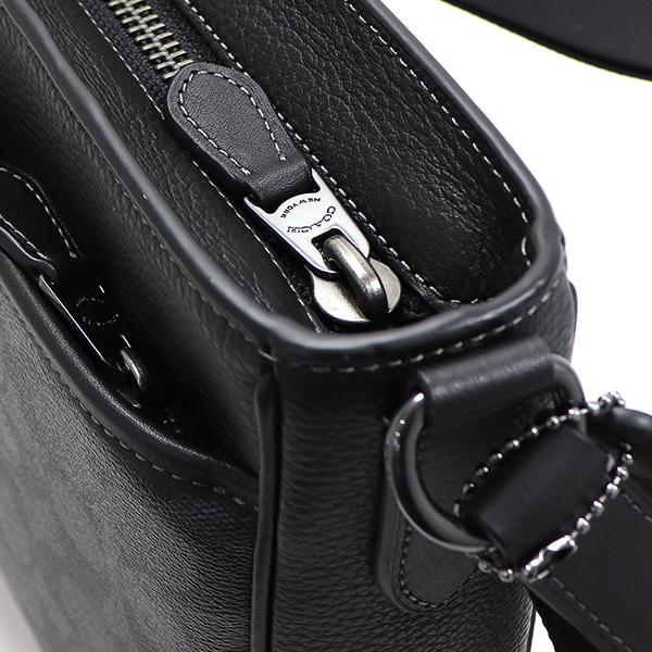 COACH コーチ ショルダーバッグ メンズ ディストリクト クロスボディ シグネチャー キャンバス チャコール×ブラック CH078 ...