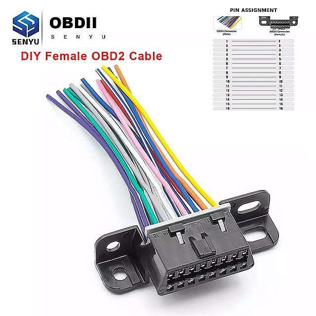 フル16pin女性diy OBD2 自動 延長 ケーブル メス 自動車 車 診断 ツール スキャナ obd 2 コネクタ 購入