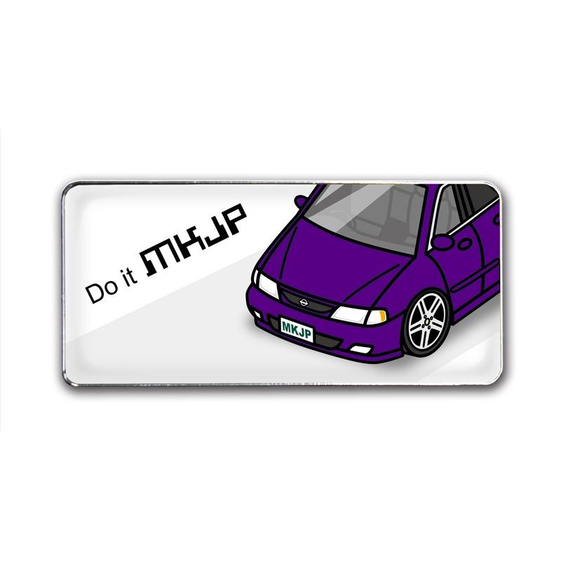 MKJP エンブレム 2個入り ニッサン サニー FB14 ベース：ホワイト フロントアップ 車カラー：パープル ゆうメール送料無料 :emblem-020219307:ドレスアップパーツ ...