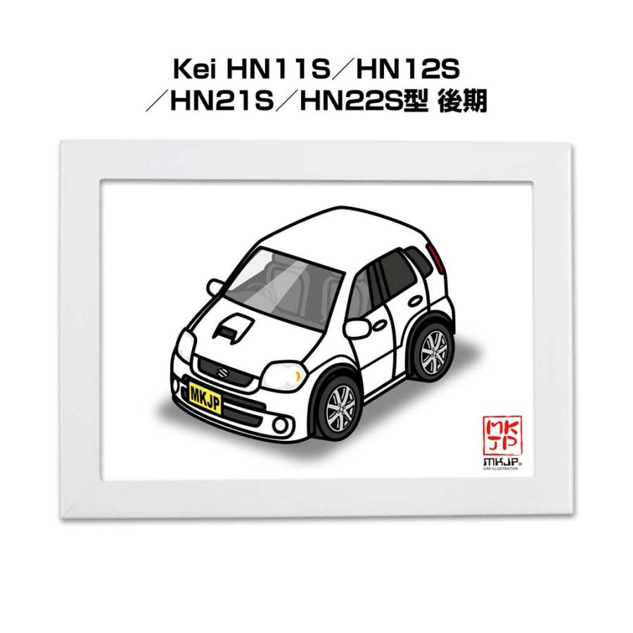 MKJP イラストA5 フレーム付き スズキ Kei HN11S／HN12S／HN21S／HN22S型 後期 ゆうメール送料無料 : illust-a5-0619 : ドレスアップパーツ ...
