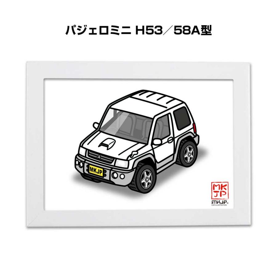 MKJP イラストA5 フレーム付き ミツビシ パジェロミニ H53／58A型 ゆうメール送料無料 : ドレスアップパーツショップMKJP - 通販 - Yahoo!ショッピング