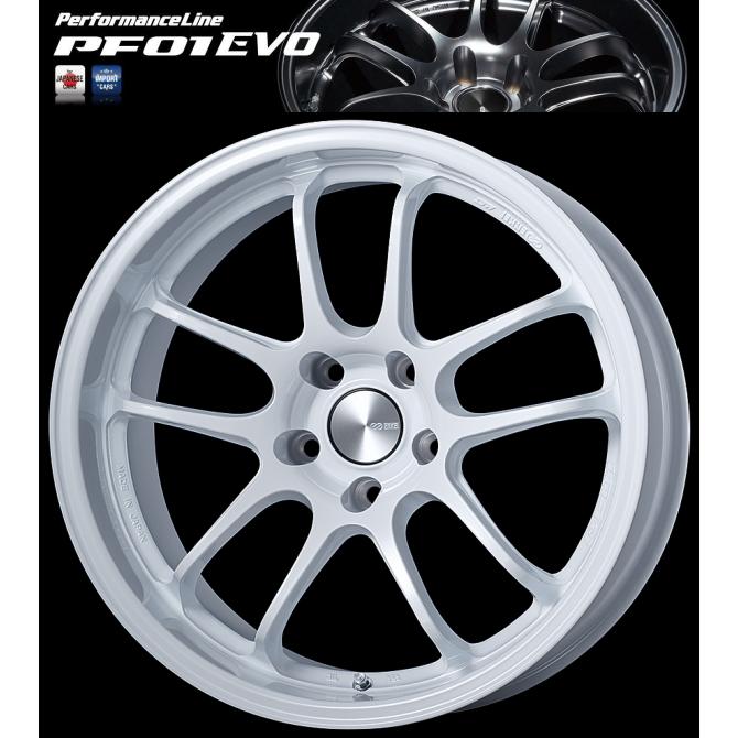 納期注意 業販品 直送品 ENKEI Performance Line PF01EVO 18インチ 9.5J+45 5-114.3 75φ PW(ホワイト) ホイール 4本 [個人名での注文 ...