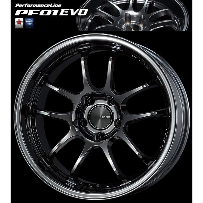 納期注意 業販品 直送品 ENKEI Performance Line PF01EVO 17インチ 9.5J+12 5-114.3 75φ SBK ホイール 4本 [個人名での注文不可 ...
