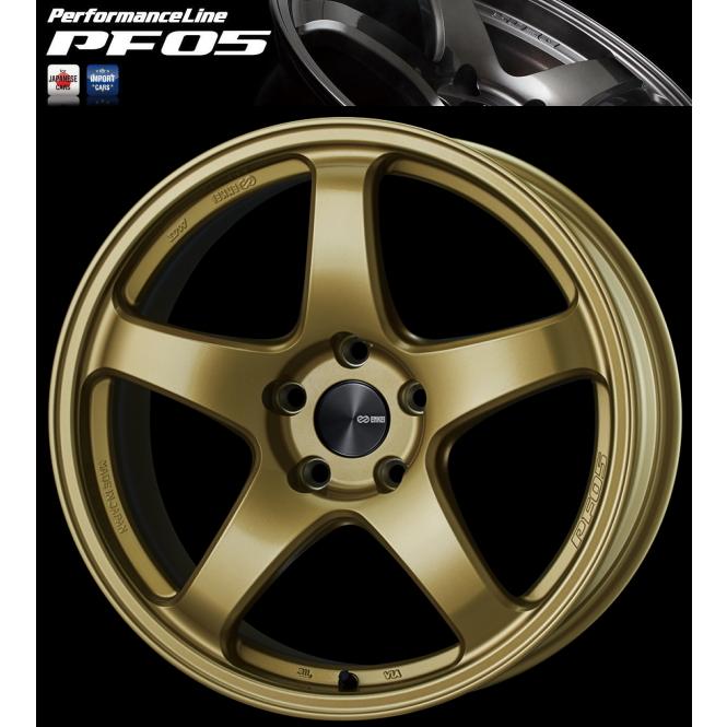 納期注意 業販品 直送品 ENKEI Performance Line PF05 18インチ 7.5J+48 5-114.3 75φ G(ゴールド) ホイール 4本 [個人名での注文不可 ...