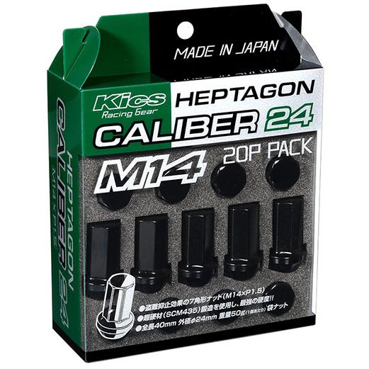送料無料 KYO-EI HEPTAGON CALIBER 24 (M14) ブラック M14 x P1.5 19/21HEX 20個 [No.HPC04K] クロモリ鋼 SCM435 ホイール ...