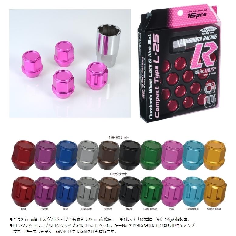 送料無料 KYO-EI 品番:KIL36L Kics LEGGDURA RACING Compact Type Lock & Nut Set ...