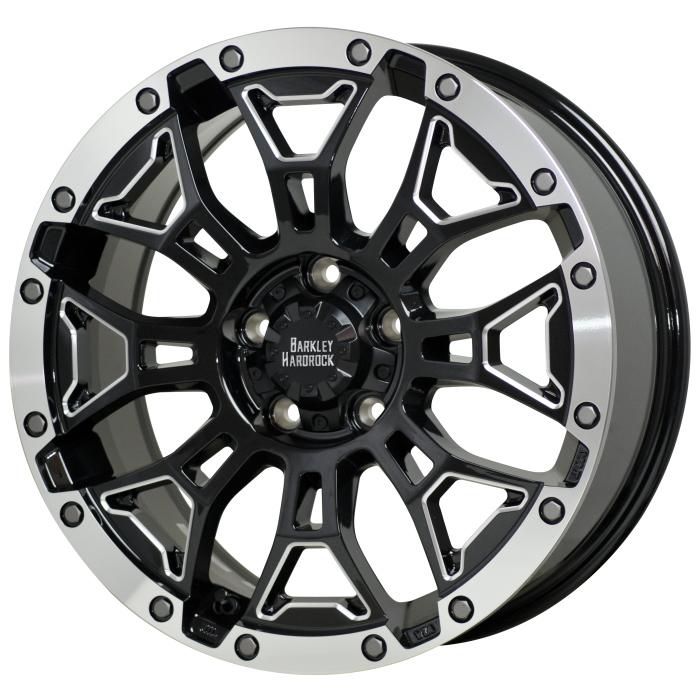 JEEP等 18インチ 5穴 127 8J BARKLEY HARDROCK ELBERT ブラックサイドマシニング+リムポリッシュ ホイール ...