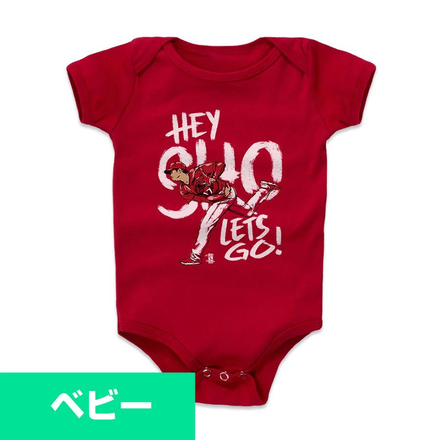 MLB 大谷翔平 エンゼルス ベビーワンジー トドラー Toddler Player Art Cotton Onesie (Hey Sho W ...