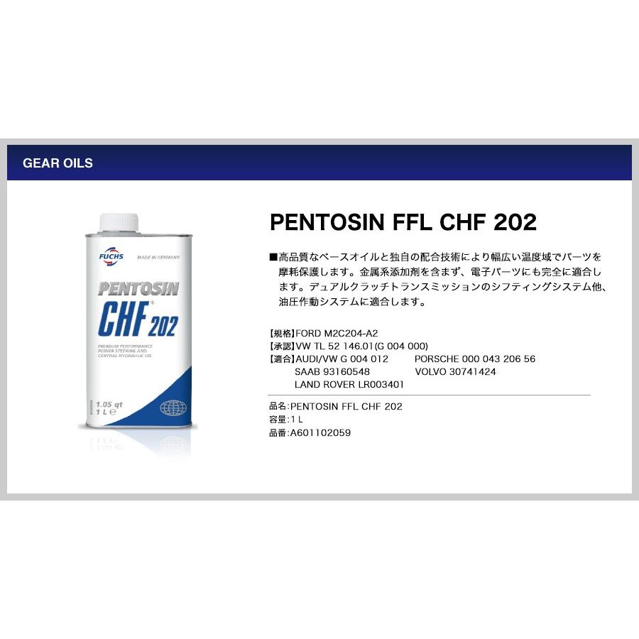 FUCHS フックス ペントシン PENTOSIN CHF 202 1L ハイドロリックオイル A601102059 : エムライン - 通販 ...