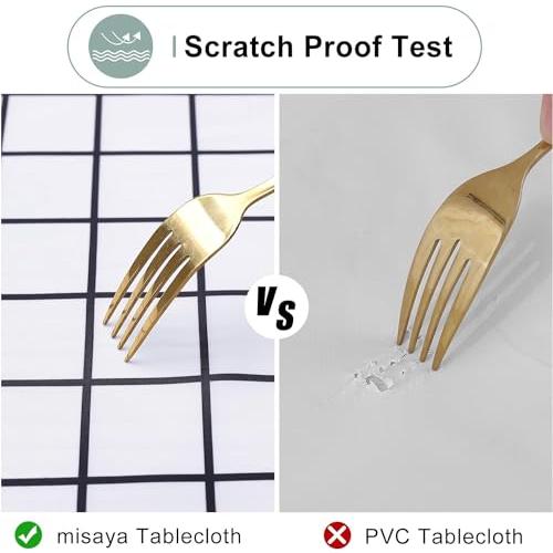 NaturesHome テーブルクロス ビニール 撥水 おしゃれ テーブルカバー カット可能 防水 防油 汚れ防止 耐久 長さ調節 テーブルマット 90x90cm 140x140 : MLP ...