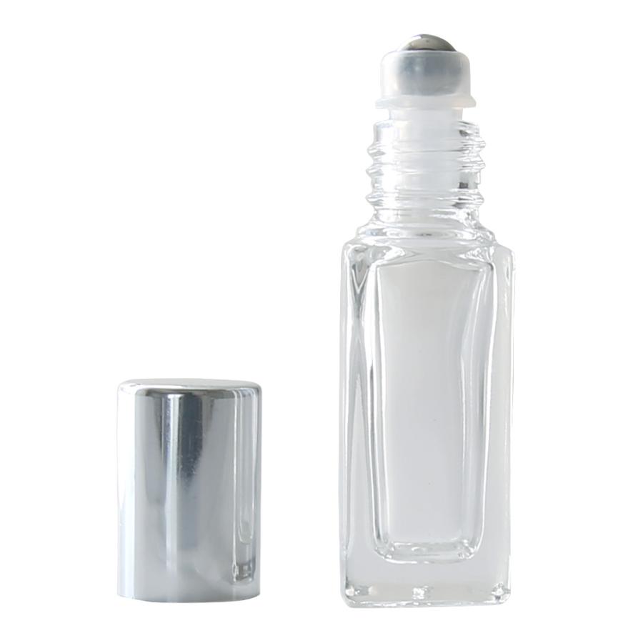 スクエアガラスボトル・ロールオン[4ml]／1個 透明 クリア 詰め替え容器 アトマイザー 手作り コスメ 手づくり 化粧品 : マンデイムーン - 通販 - Yahoo!ショッピング