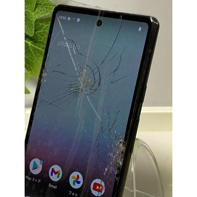 Google Pixel 動作品 6a [ホワイト] 128GB au スマホ本体 送料無料 ※液晶割れ サブ用 Wi-Fi用などに 訳あり ...