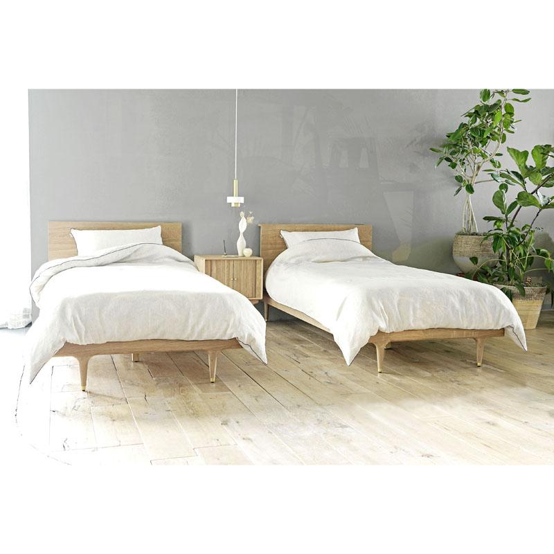 ASPLUND XANDER DESIGNS JULIE SEMI DOUBLE BED FRAME WHITE OAK セミダブルベッド ...