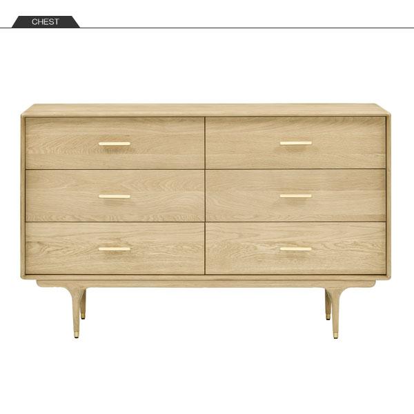 ASPLUND XANDER DESIGNS JULIE LOW CHEST WHITE OAK 飾り棚 タンス 3段 引出し6杯 チェスト ...