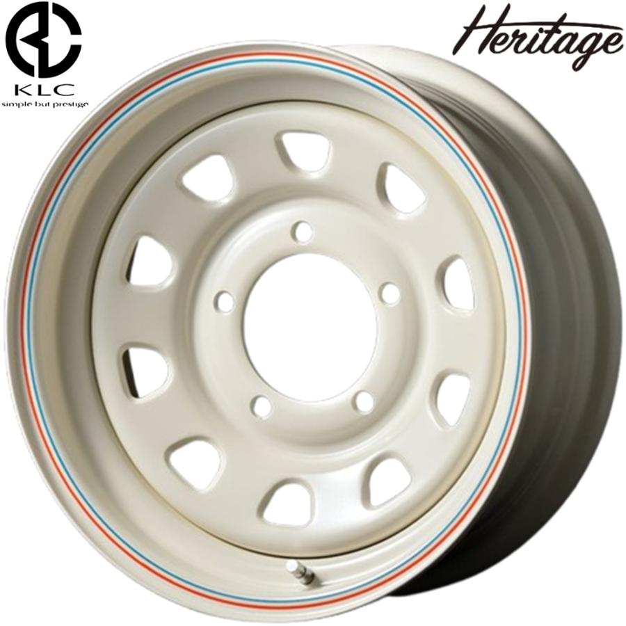 KLC【ケーエルシー】DAYTONA'S VANILLA（デイトナバニラ） 15x6.0 ±0 5H/139.7 バニラホワイト（WH）x4本 ※スチール製 : klc-vanilla-15 ...