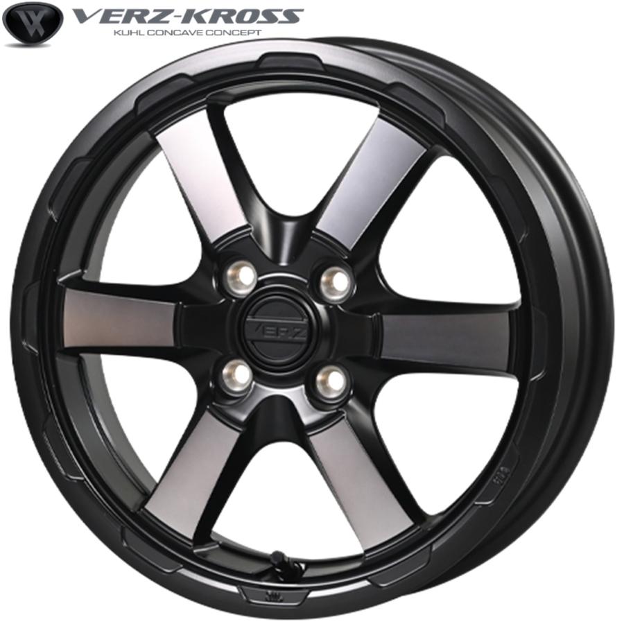 VERZ-WHEELS VERZ-KROSS X6【ヴェルズクロス クロスシックス】 15x4.5 +45 4/100 マットブラック（MB）x4本セット ※ディスク部は切削 : MB Car ...