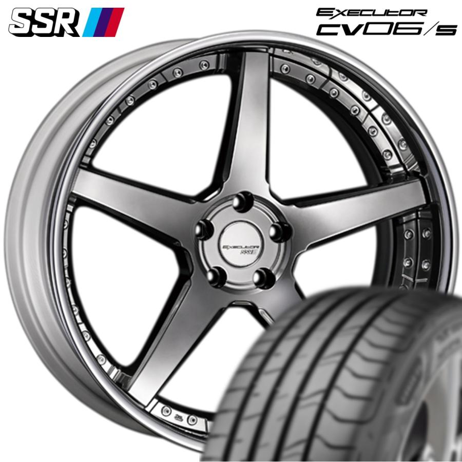SSR ★数量限定★ EXECUTOR CV06（エグゼキューター CV06）21x8.5 +37（SCSLディスク）5/120 チタンシルバー（TS）x4本 厳選国産タイヤ 245 ...