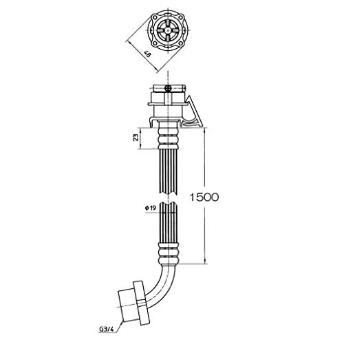 SANEI 自動洗濯機給水ホース 長さ1.5m 元口付き ワンタッチ接続 ツバ付き 抜け防止 PT17-1-1.5 : mochi store - 通販 - Yahoo!ショッピング