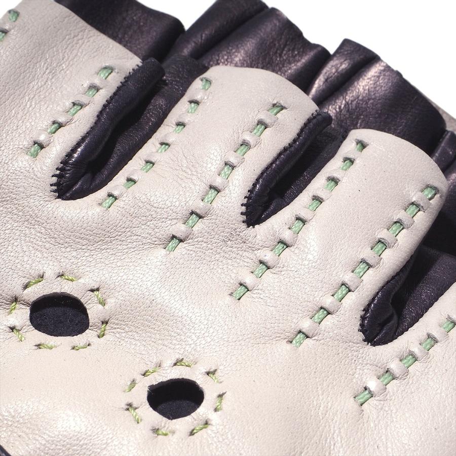 DENTS MEROLA メローラ カットオフ ドライビンググローブ U93 ナッパレザー アイボリー×ネイビー メンズ 指なし 本革 イタリア製 半指 手袋 フィンガーレス : モーダ ...