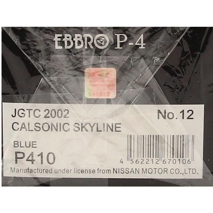 エブロ EBBRO 1/43 (P410) P-4 JGTC2002 スカイライン カルソニック GT-R R34 No.12 前期モデル ...