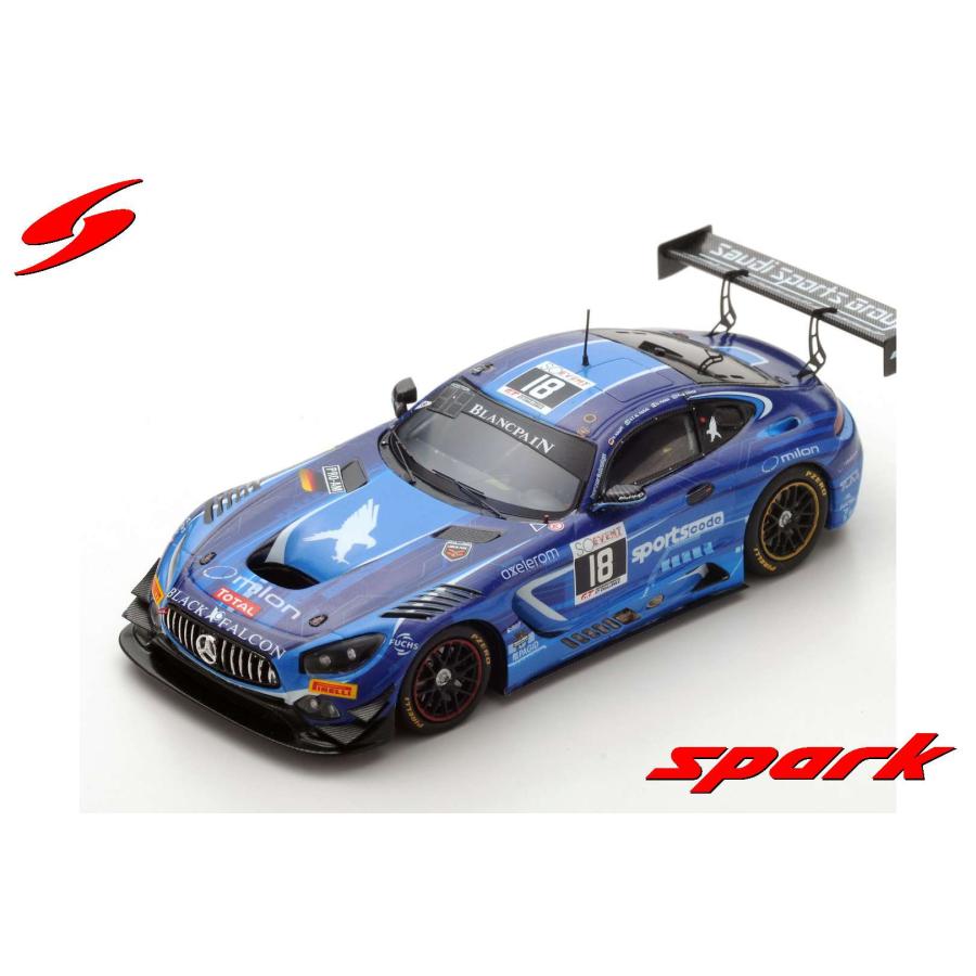 スパークモデル Spark 1/43 (SB159) Mercedes-AMG GT3 #18 Black Falcon 24H Spa ...
